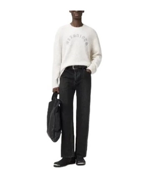 ALLSAINTS Curv Embroidered Crew Neck Sweater - White