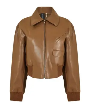 NORMA KAMALI Short Leather Jacket