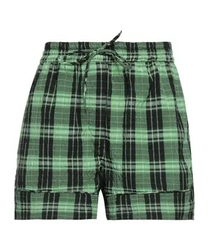 GANNI Plaid Shorts - Green