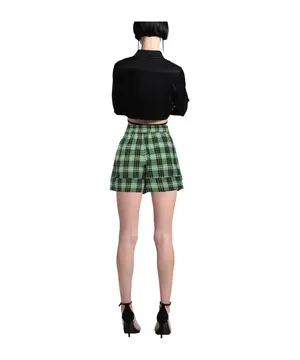 GANNI Plaid Shorts