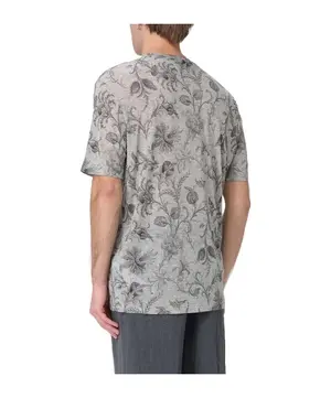 Etro Floral-printed Crewneck T-shirt - Gray