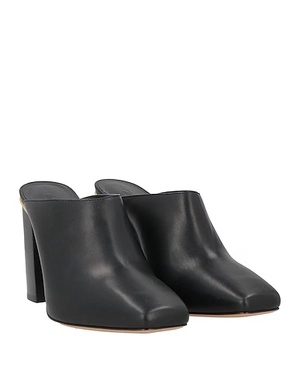 Chloé Square Toe Block Heel Leather Mules