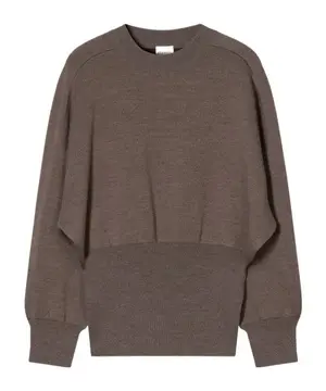 Closed Long-sleeve Crew-neck Sweater - Brown