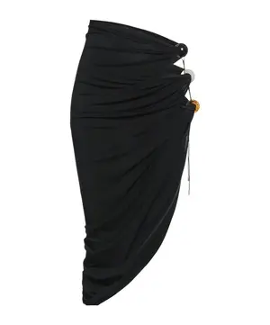 Jacquemus Asymmetric Jersey Draped Skirt - Black