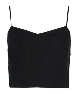 MAXCO. Max&co. Linen Sleeveless Deep Neckline Crop Top