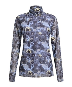 GANNI Floral Print Turtleneck Top