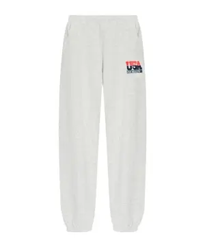 SPORTY  RICH Logo-print Elasticated Trousers - White