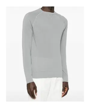 Eleventy Round Neck Knitted Sweater - Grey