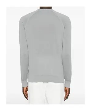 Eleventy Round Neck Knitted Sweater - Grey