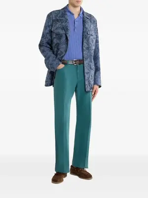 Etro Cotton-blend Jacket With Floral Motif