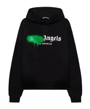 Palm Angels Spray City Los Angeles Dripping Logo Hoodie - Black