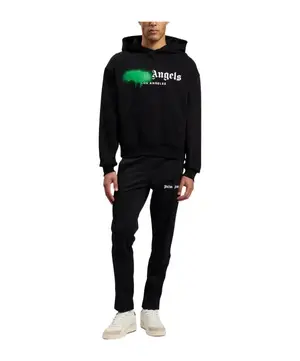 Palm Angels Spray City Los Angeles Dripping Logo Hoodie - Black