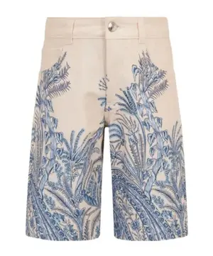 Etro Leafy Paisley Print Bermuda Shorts