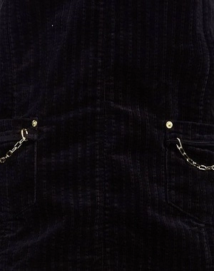 GANNI Corduroy Sleeveless V-neck Dress With Appliqués And Pockets