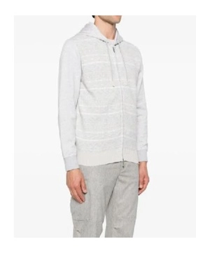 Eleventy Patterned Wool Hoodie