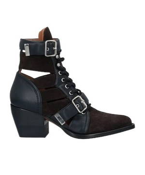 Chloé Pointed-toe Denim Ankle Boots - Black