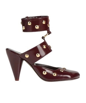 Chloé Embellished Glossed Leather Pumps