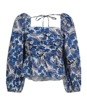 Max Mara Printed Peplum Top - Blue