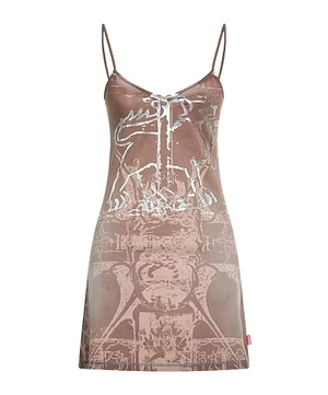 DIESEL® Sleeveless Metallic Jersey Mini Dress