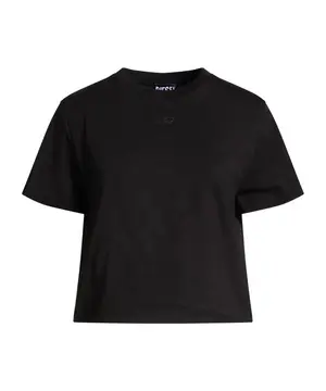 DIESEL® Cropped Solid-color T-shirt - Black
