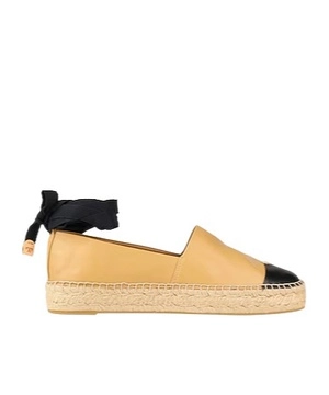 Tory Burch Two-tone Color Block Straw Shoes - Nude