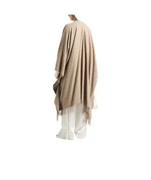 Brunello Cucinelli Striped Open-front Shawl