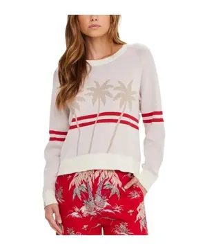 The Upside Palma Palm-tree Sweater - White
