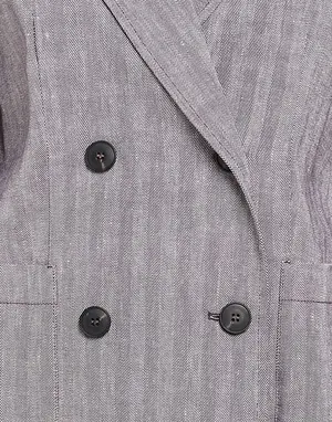 MAXCO. Max&co. Long-sleeve Double-breasted Blazer With Herringbone Jacquard