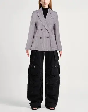 MAXCO. Max&co. Long-sleeve Double-breasted Blazer With Herringbone Jacquard