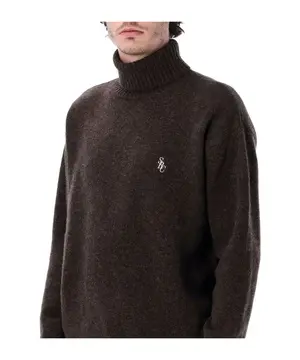 SPORTY  RICH Sporty & Rich Turtleneck Knitted Jumper With Embroidered Logo