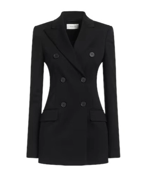 Sportmax Simple Double Breasted Suit Jacket - Black