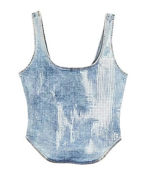 DIESEL® Sleeveless Denim Vest With Embroidered Logo - Blue