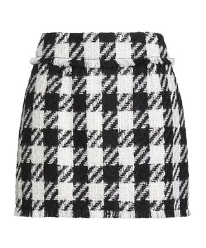 Dolce & Gabbana Houndstooth Tweed Flared Mini Skirt