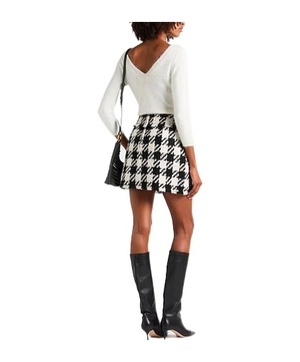 Dolce & Gabbana Houndstooth Tweed Flared Mini Skirt
