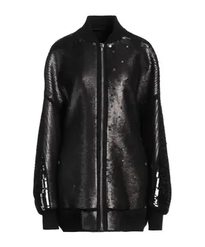 Rick Owens Wool Baseball Jacket With Sequins - Black