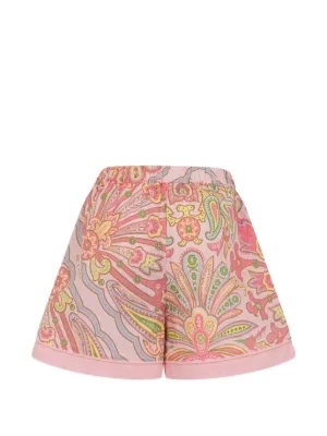 Etro Cotton Poplin Shorts With Scarf-inspired Print
