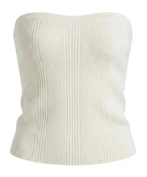ALLSAINTS Sleeveless Strapless Ribbed Top - White