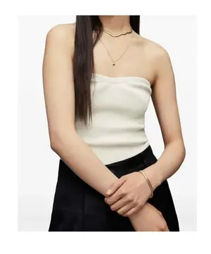 ALLSAINTS Sleeveless Strapless Ribbed Top - White