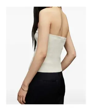 ALLSAINTS Sleeveless Strapless Ribbed Top - White