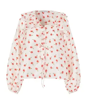 Stine Goya Printed Ruffled Shirt With Long Sleeves - Pink