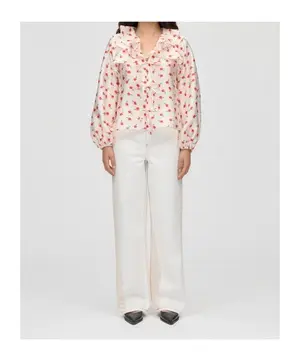 Stine Goya Printed Ruffled Shirt With Long Sleeves - Pink