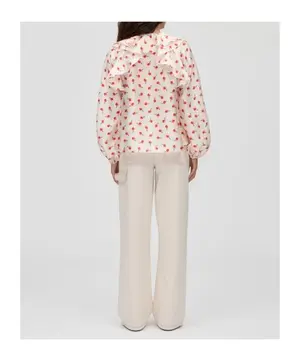 Stine Goya Printed Ruffled Shirt With Long Sleeves - Pink