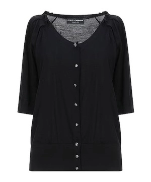 Dolce & Gabbana Solid Wool Knit Sweater - Black