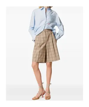 TWINSET Checked Tailored Shorts