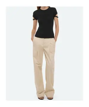 Helmut Lang Cutout Sleeve Ribbed Top - Black