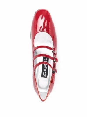 CAREL Patent Leather Mid Heel Mary Janes