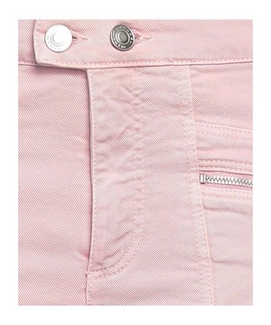 Isabel Marant Étoile Tapered Leg Jeans With Zip Pockets And Leather Trims