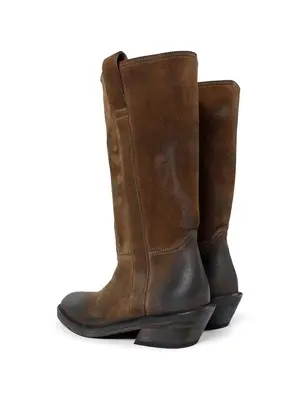 ANN DEMEULEMEESTER Suede Boots - Black