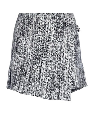 GANNI Two-tone Tweed Wrap Skirt - Blue