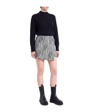 GANNI Two-tone Tweed Wrap Skirt